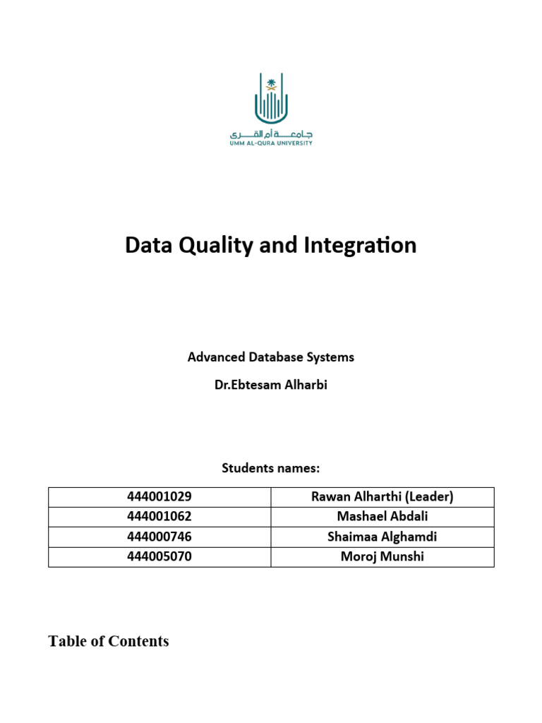 Data Quality and Integration-1 | PDF | Internet Of Things | Data Quality