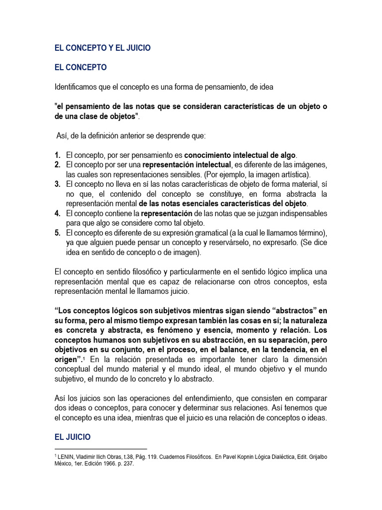 Juicio y Concepto en Lógica | PDF | Inferencia | Proposición