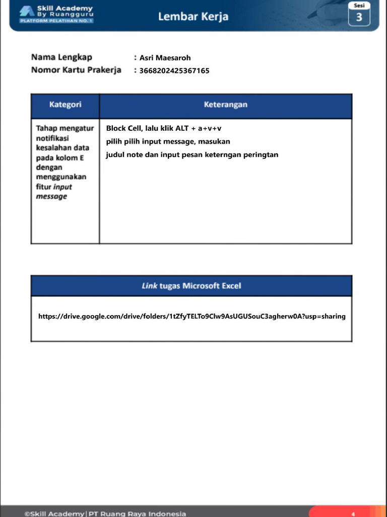 TPM 1 Menggunakan Formula Sederhana Excel - Asri Maesaroh | PDF