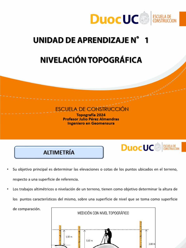 PPT%20Semana%201-4%20Nivelaci%C3%B3n%20topogr%C3%A1fica | PDF ...