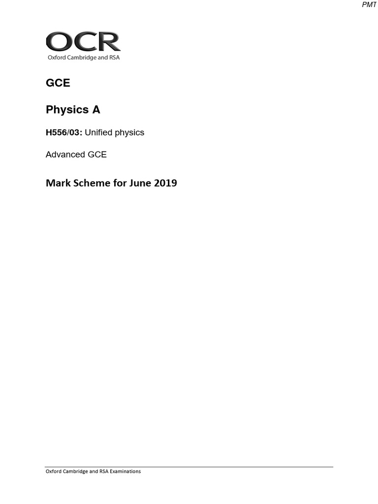 June 2019 MS - Paper 3 OCR (A) Physics A-Level | PDF | Inductor | Force