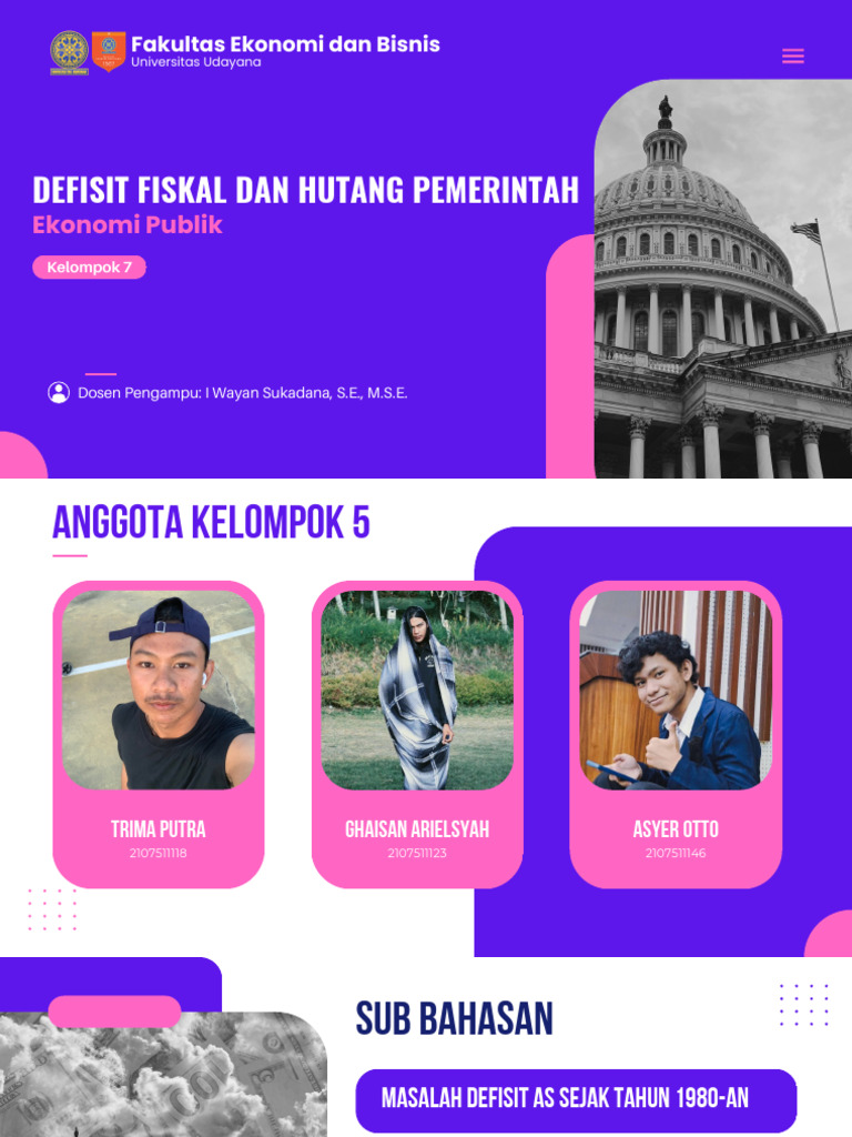 Kelompok 7 - Defisit Fiskal Dan Hutang Pemerintah | PDF | Ilmu Sosial