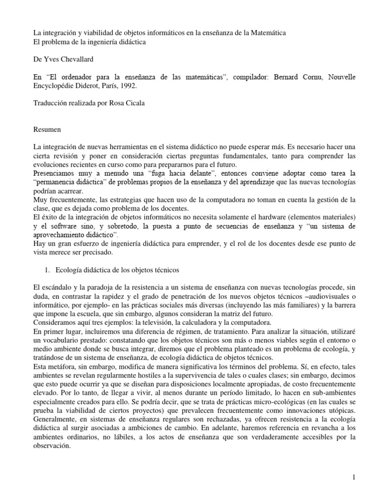 U1 Chevallard | PDF | Enseñando | Software