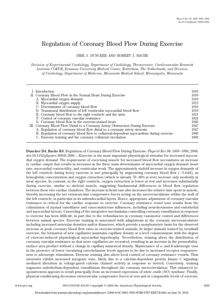 Regulation-Of-Coronary-Blood-Flow 2008 | PDF | Coronary Circulation | Blood Vessel