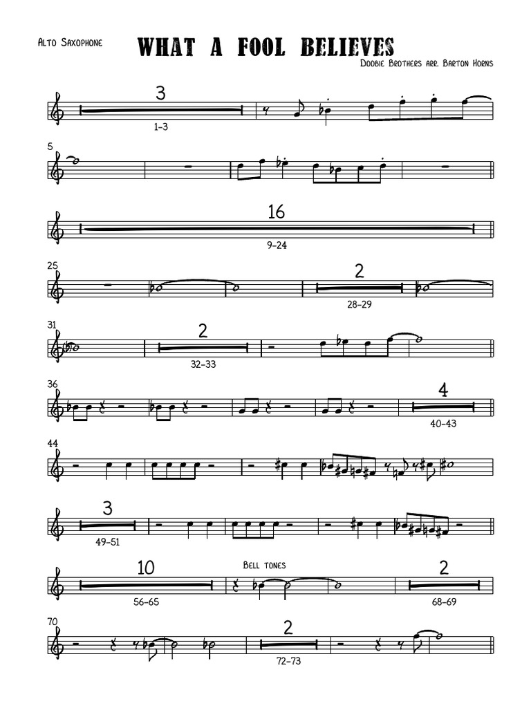 What A Fool Believes Alto | PDF