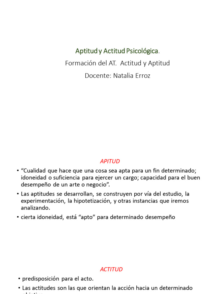 Actitud y Aptitud Psicología Social | PDF | Mente inconsciente ...