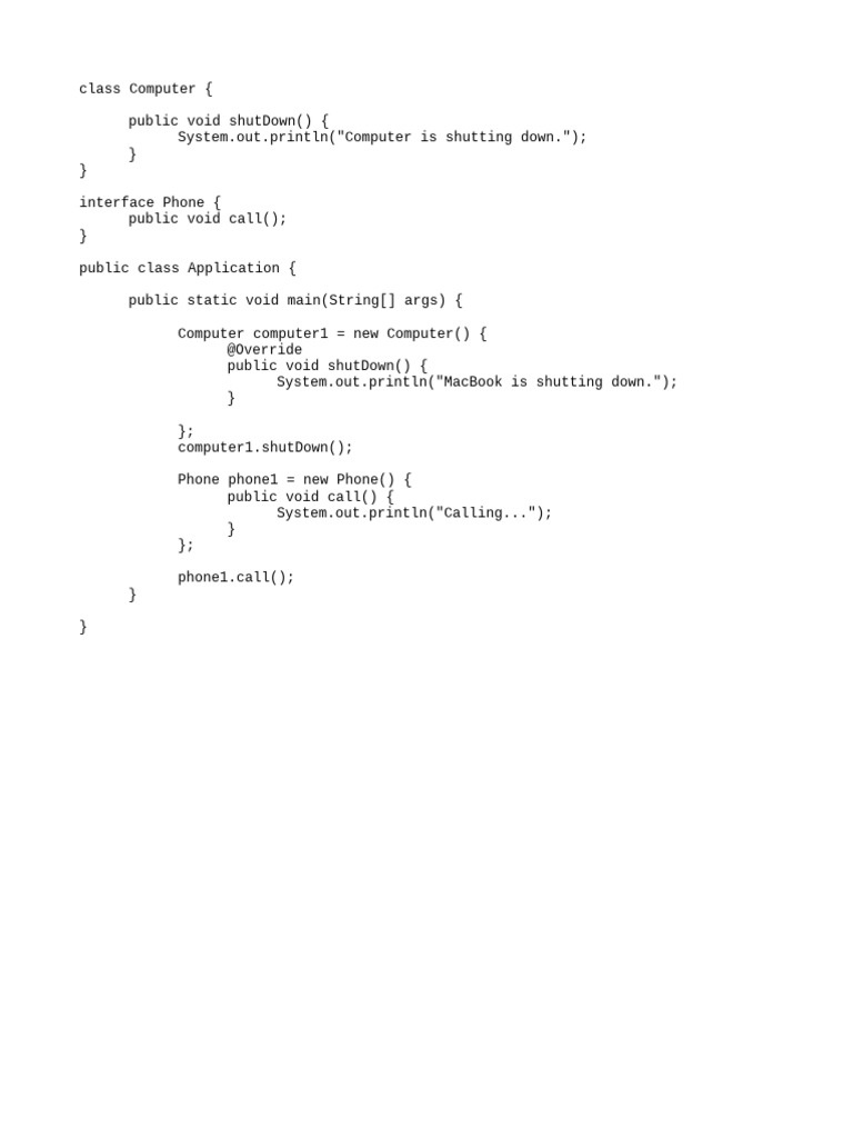 Anonymous Classes | PDF