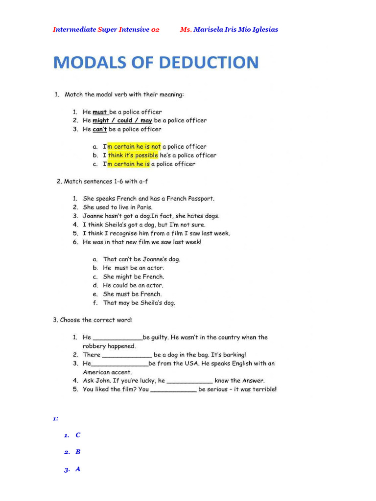 Modals of Speculation | PDF