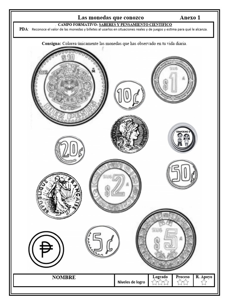 Anexos Juguemos A Las Monedas | PDF | Dinero | Billete de banco
