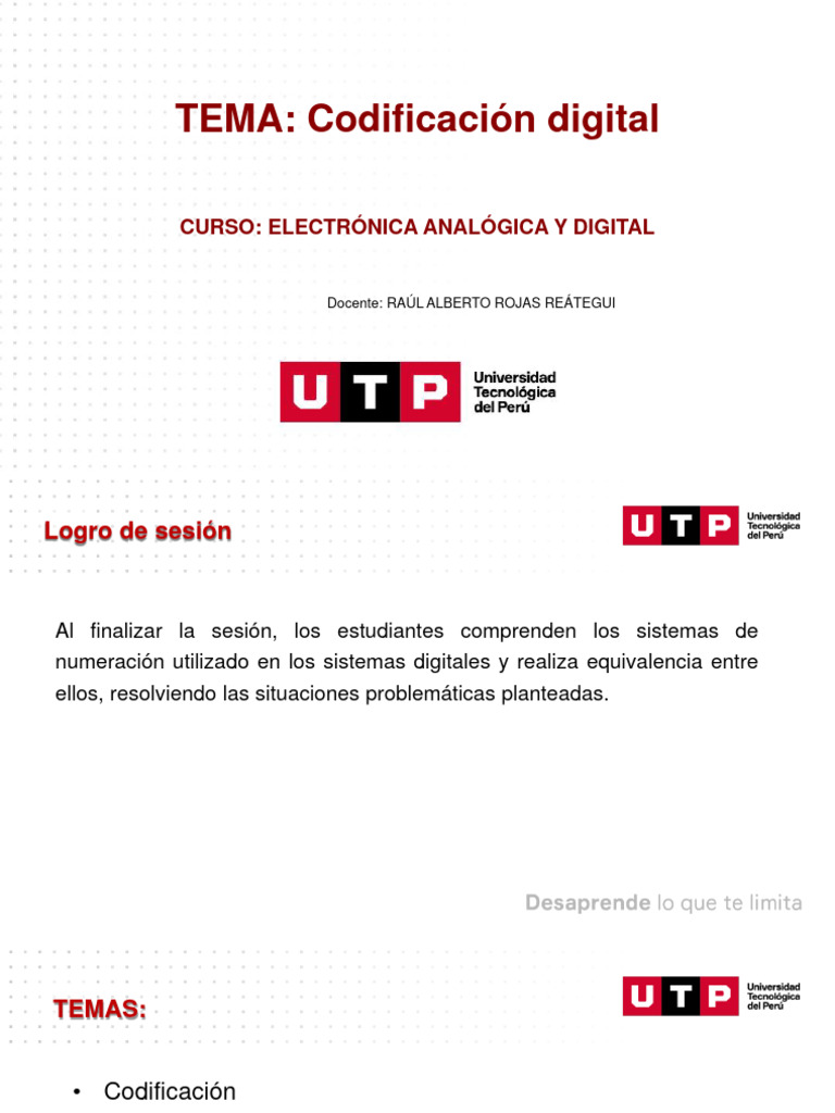 Semana07 s1 Codificacion Digital | PDF | Decimal codificado en binario ...