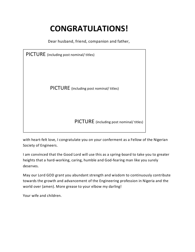Congratulations in the Newspaper | PDF