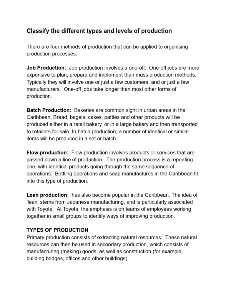 Levels of Production | PDF | Economies Of Scale | Small Business