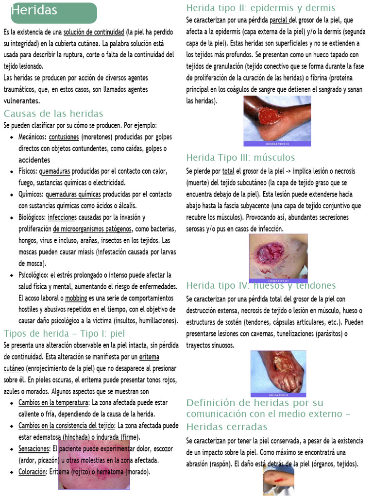 Heridas | PDF | Herida | Piel