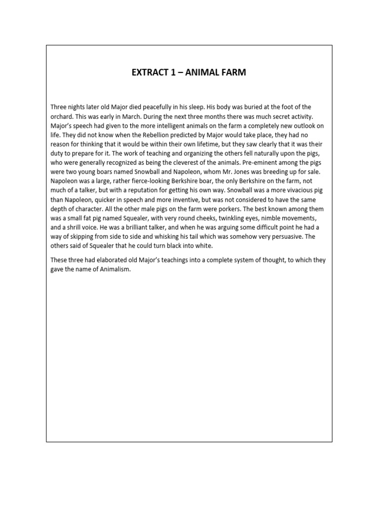 Old Major's Legacy and Animalism | PDF