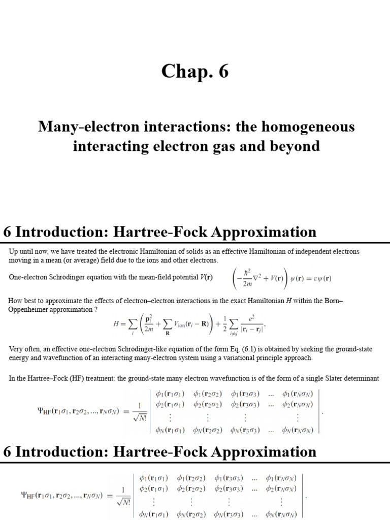 Chap 6 | PDF | Hartree–Fock Method | Applied And Interdisciplinary Physics