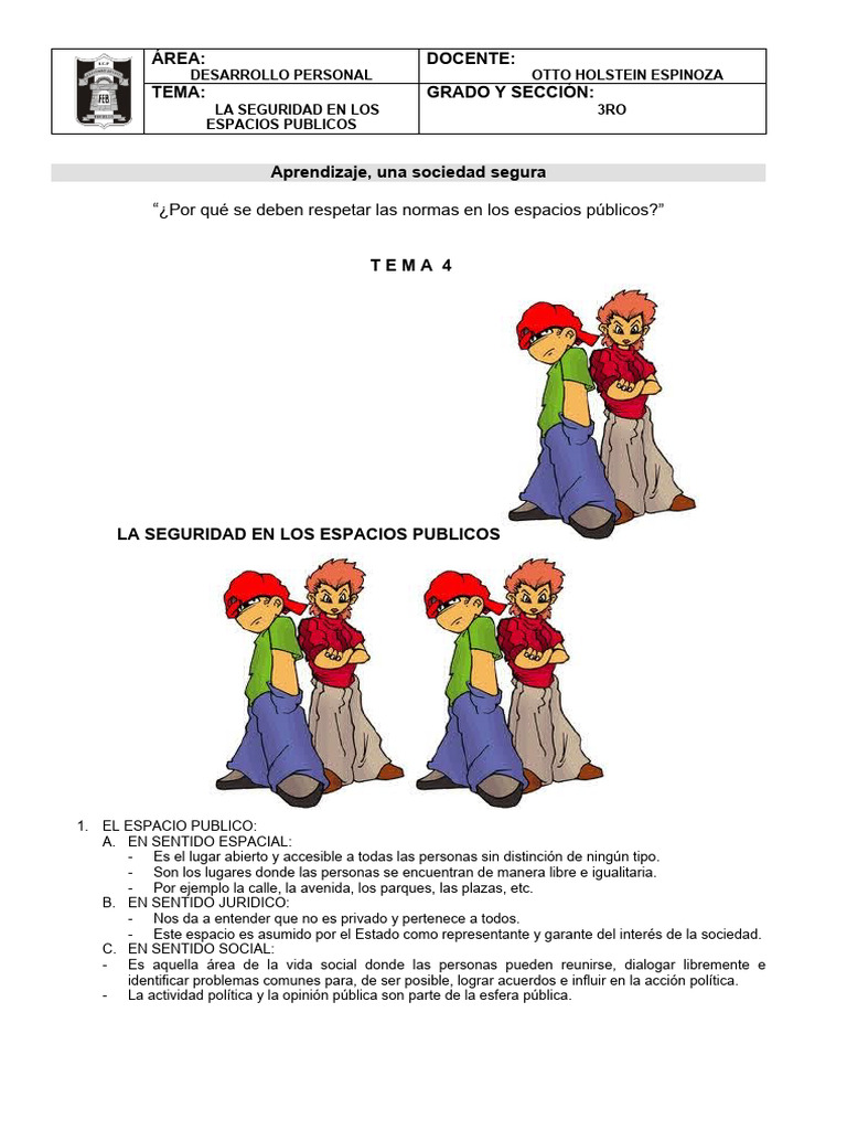 2023 Tema 4 Iv Bim. DPCC 3ro Sec. | PDF | Bien común | Esfera pública