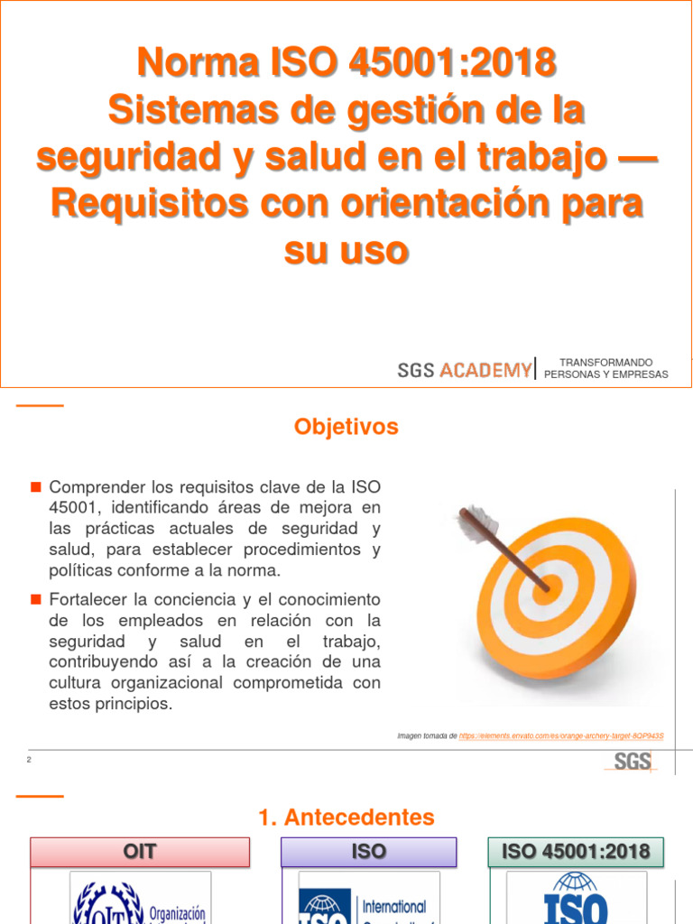 Material Aprendizaje - ISO 45001.2018 Sistemas de Gestión Seguridad y Salud en El Trabajo | PDF ...