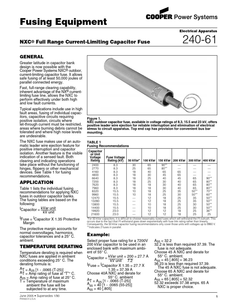 FusNXC 24061 | PDF | Fuse (Electrical) | Capacitor