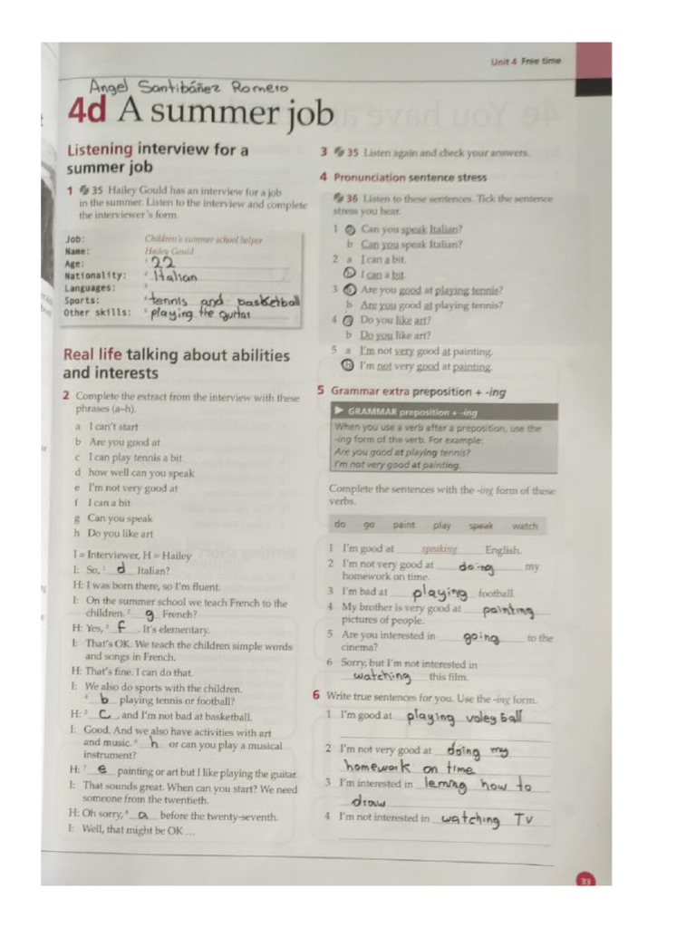 Workbook 4d Santibáñez Romero | PDF