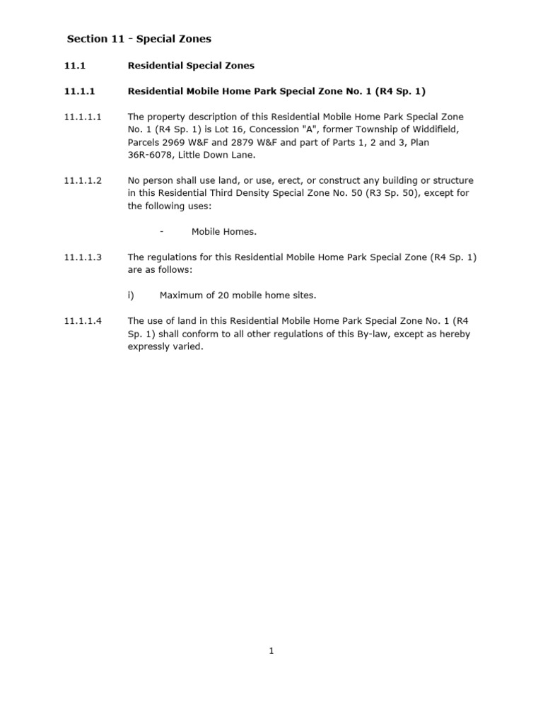 Zoning by Law 2015 30 Special Zones | PDF | Land Lot | Yard