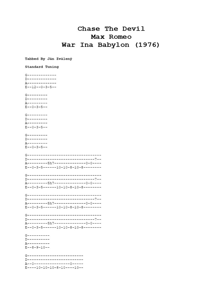 Max Romeo - Chase The Devil | PDF | Jamaican Music | Reggae