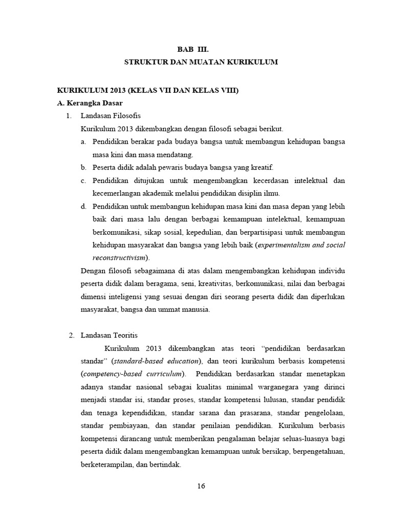 Bab Iii Struktur Dan Muatan Kurikulum | PDF | Karier & Perkembangan ...