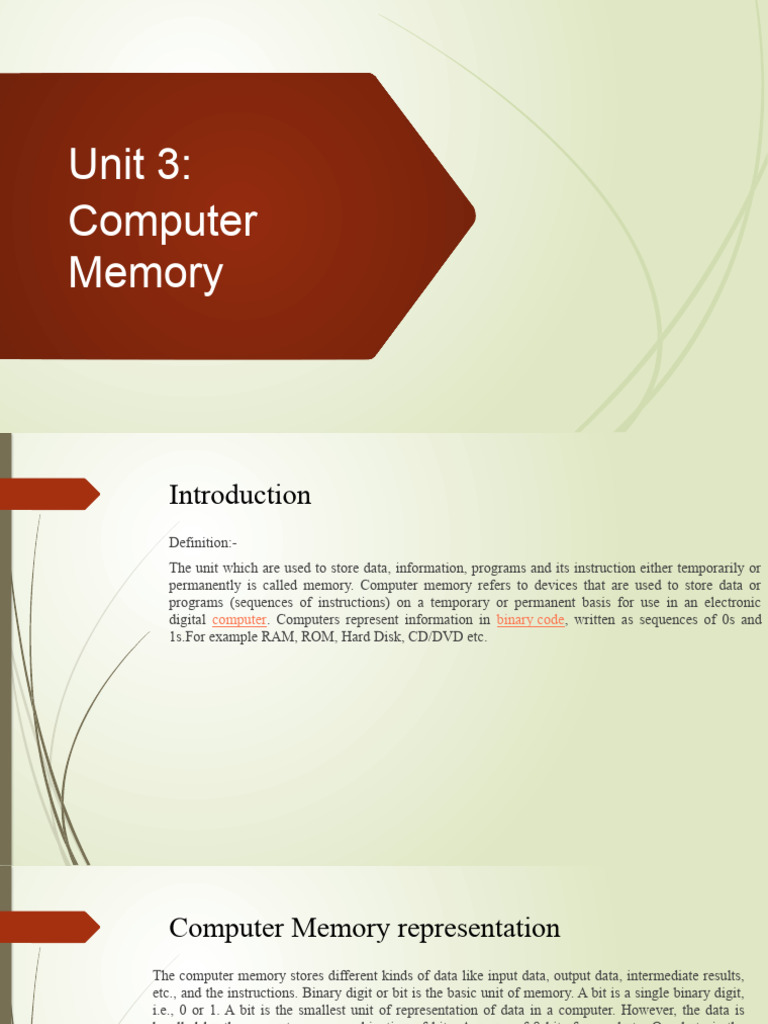Computer Memory Pdf Random Access Memory Read Only Memory 