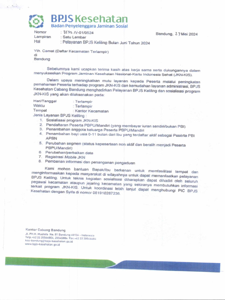 Pelayanan Bpjs Keliling Bulan Juni Tahun 2024 Pdf