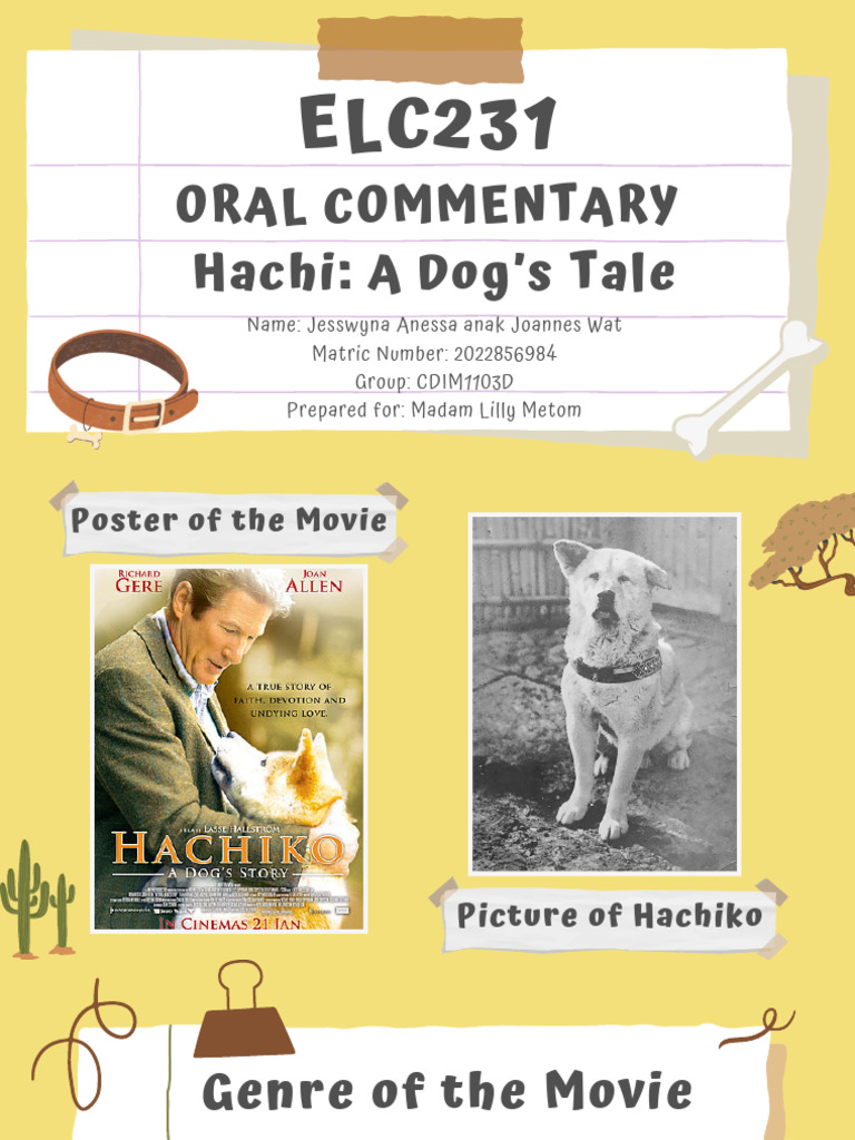 Oral Commentary Presentation ( Hachi A Dog's Tale) | PDF