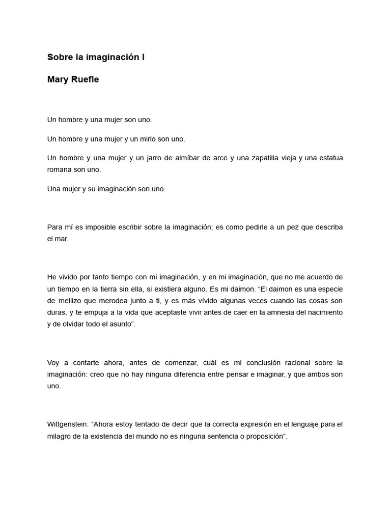 Sobre La Imaginación Mary Ruefle | PDF | Adán | Imaginación