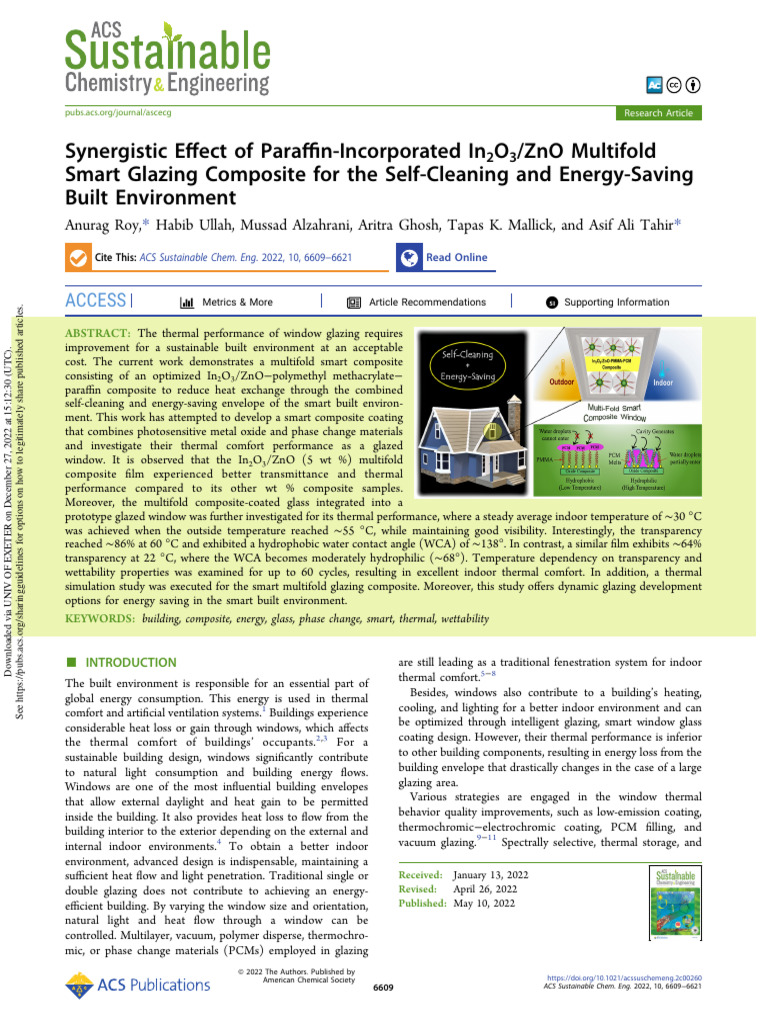 Smart Glazing for Energy Efficiency | PDF | Zinc Oxide | Window