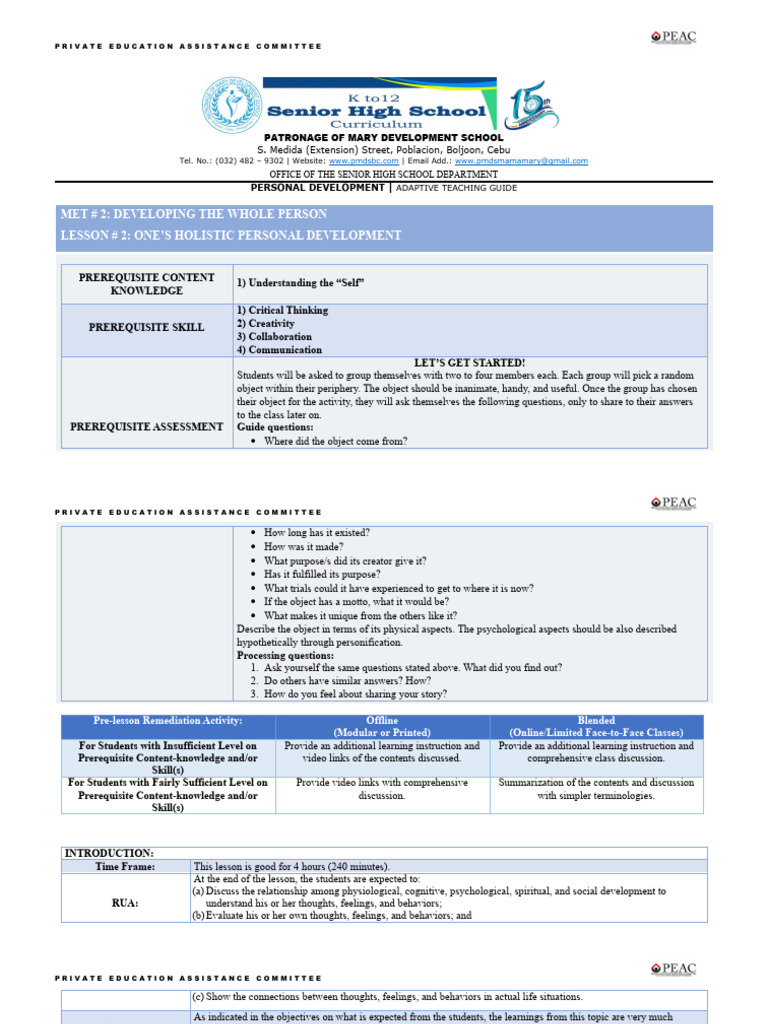 Atg-Pd Lesson2 | PDF | Cognitive Development | Thought