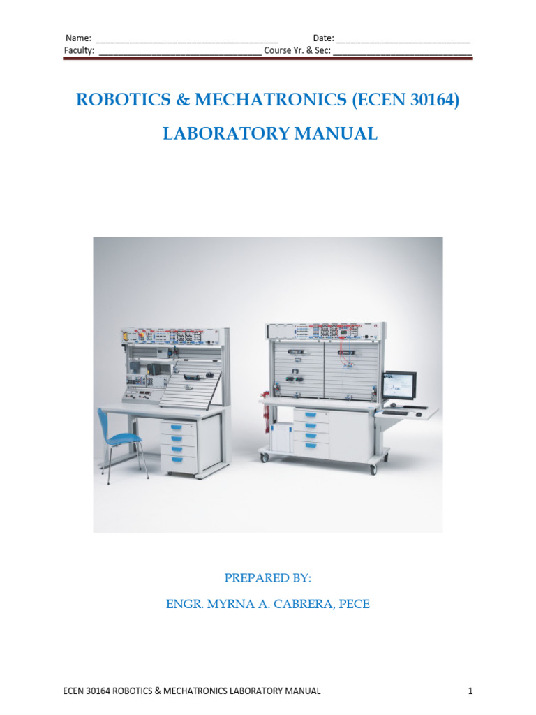 Lab Manual - Robotics & Mechatronics (Ecen 30164) - With Rubric | PDF ...