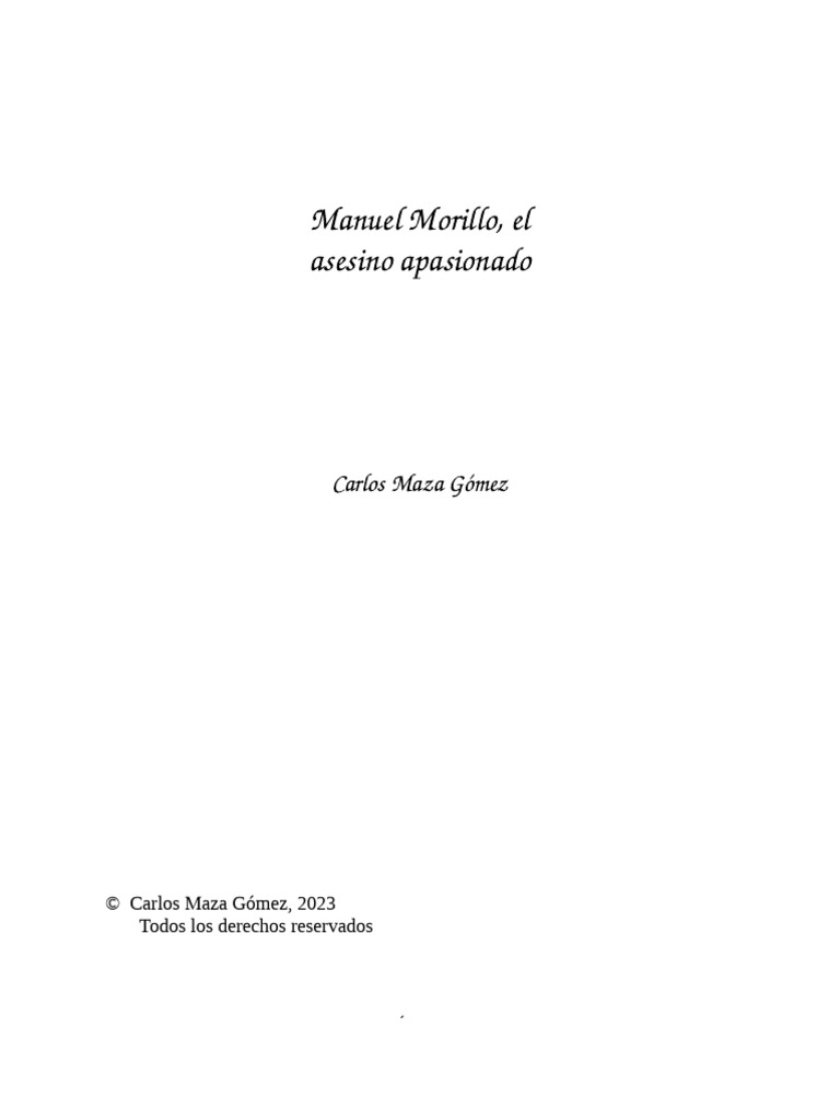 Manuel Morillo El Asesino Apasionado | PDF