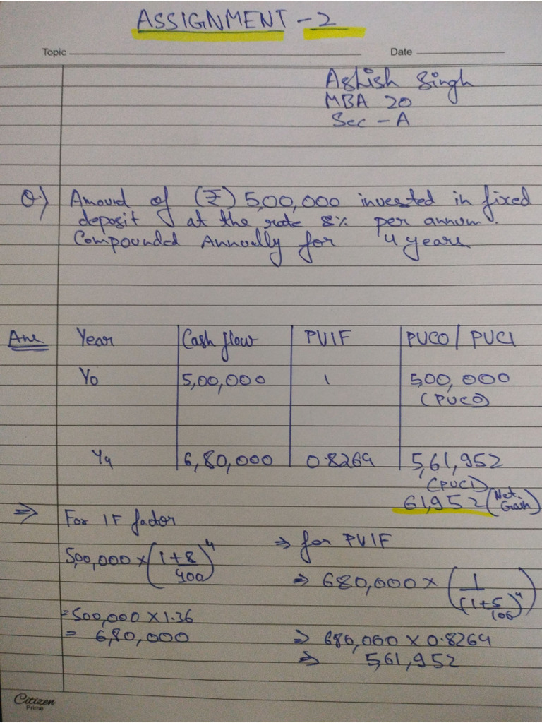 Ashish Singh Assignment 2 FM | PDF