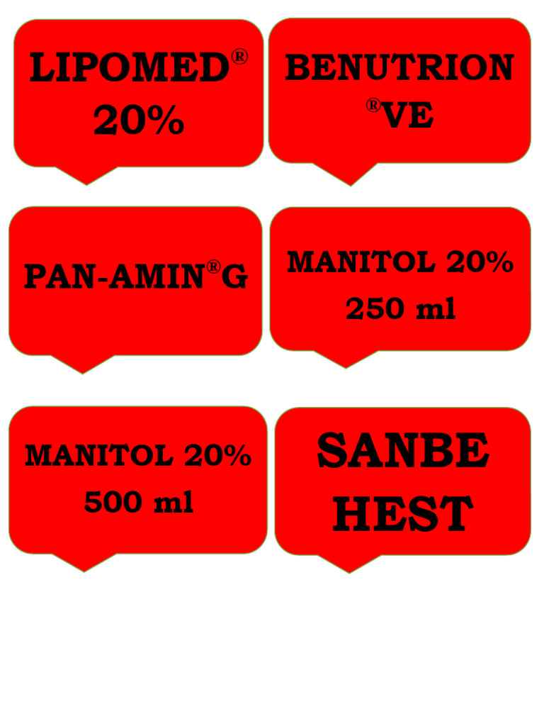 Label Cairan Dan Injeksi | PDF | Wellness