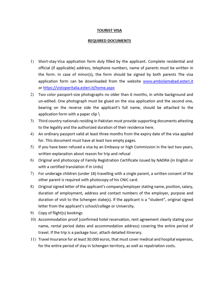 Tourism-Visa - ITALY | PDF | Travel Visa | Government And Personhood