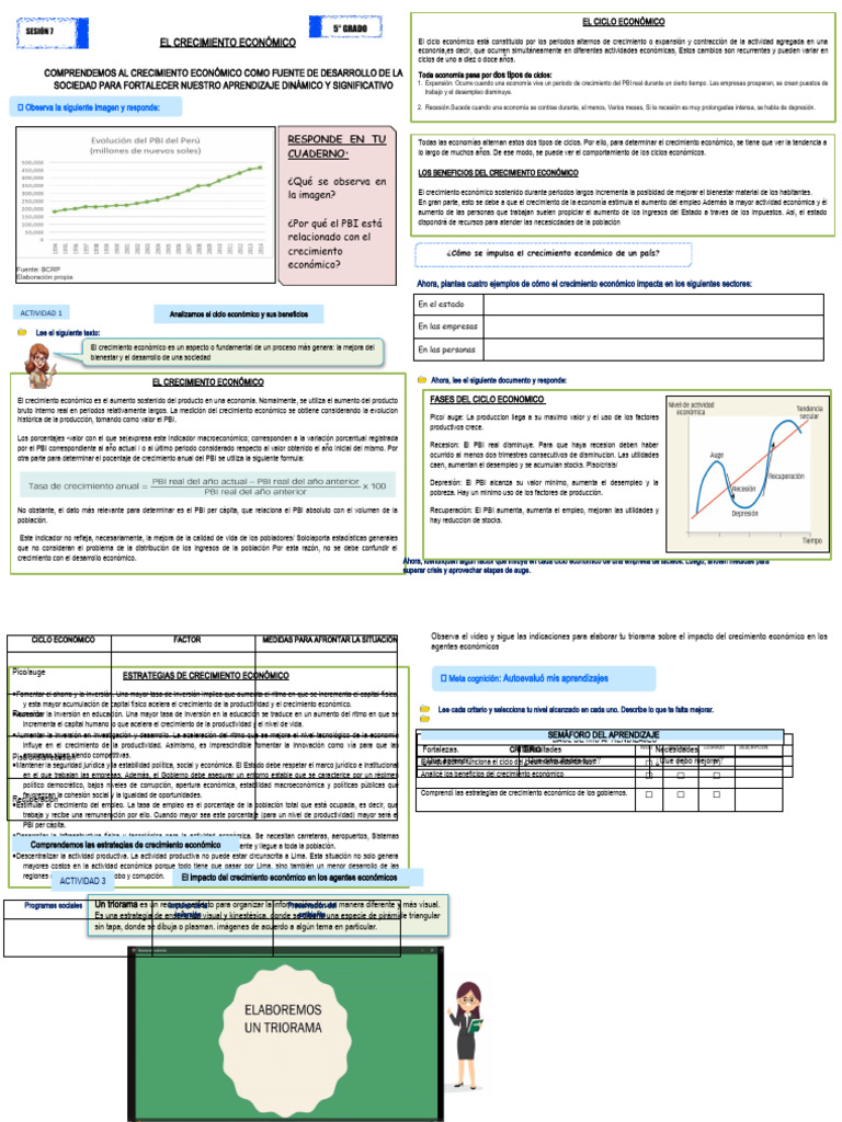FICHA 8 La Economía | PDF | Producto Interno Bruto | Crecimiento económico
