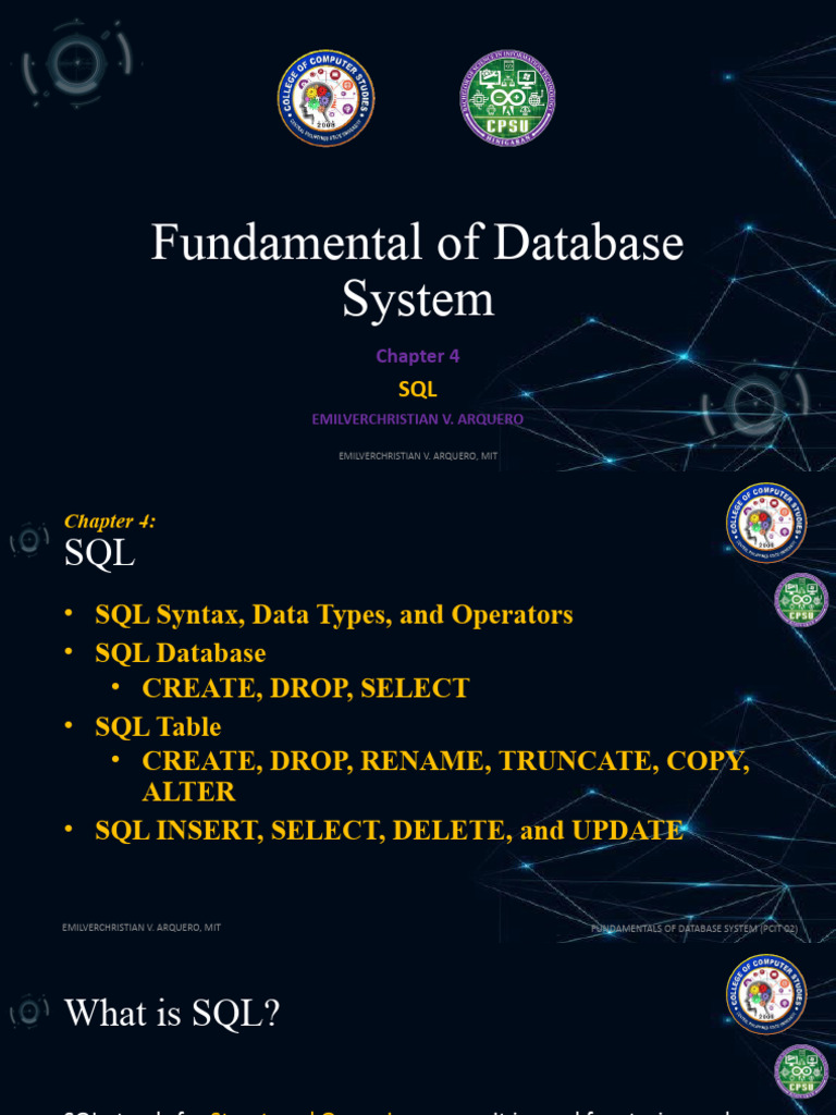 PCIT 02 Chapter 4 of Fundamental of Database System | PDF | Relational Database | Sql