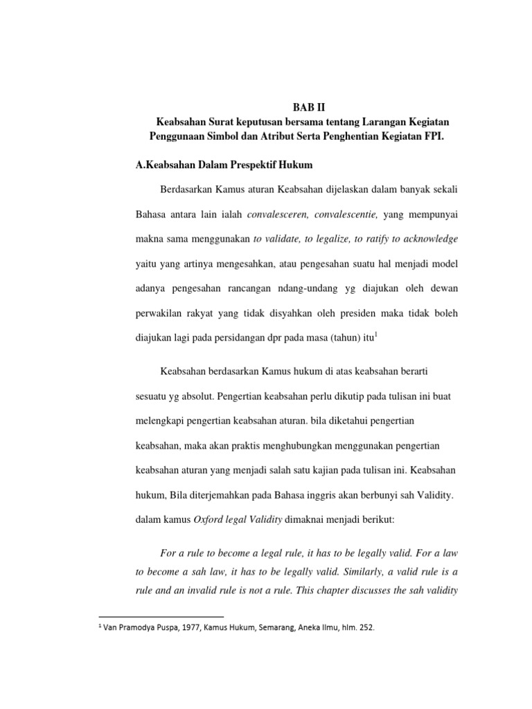 Keabsahan Surat keputusan bersama tentang Larangan Kegiatan Penggunaan ...