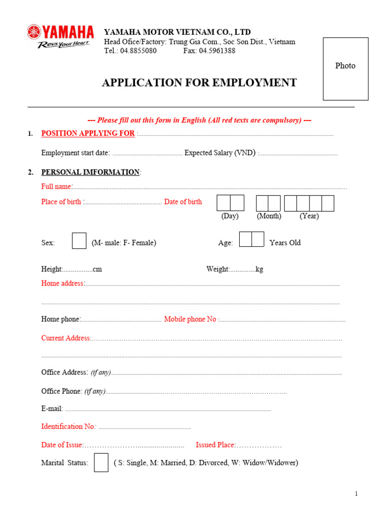 Application Form en | PDF | Career & Growth