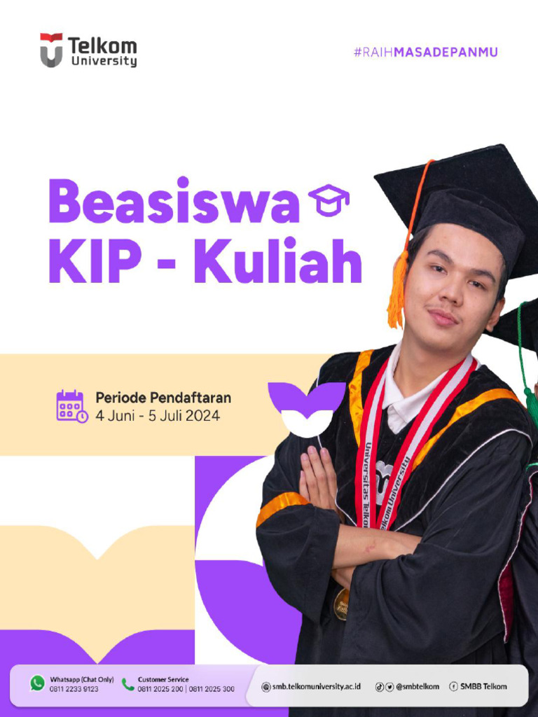 Brosur Jalur Beasiswa KIP Kuliah Telkom University 2024 | PDF