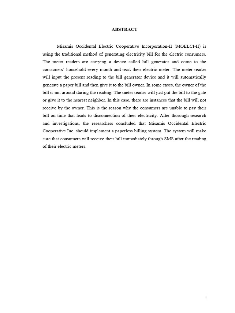 Paperless Billing System for MOELCI-II | PDF