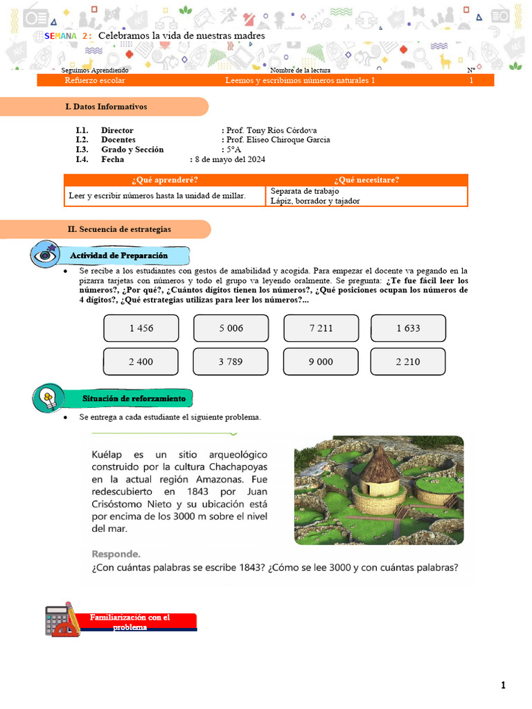 II. Refuerzo Escolar 1 - Leemos y Escribimos Numeros Naturales | PDF ... II. Refuerzo Escolar 1 - Leemos y Escribimos Numeros Naturales | PDF ...