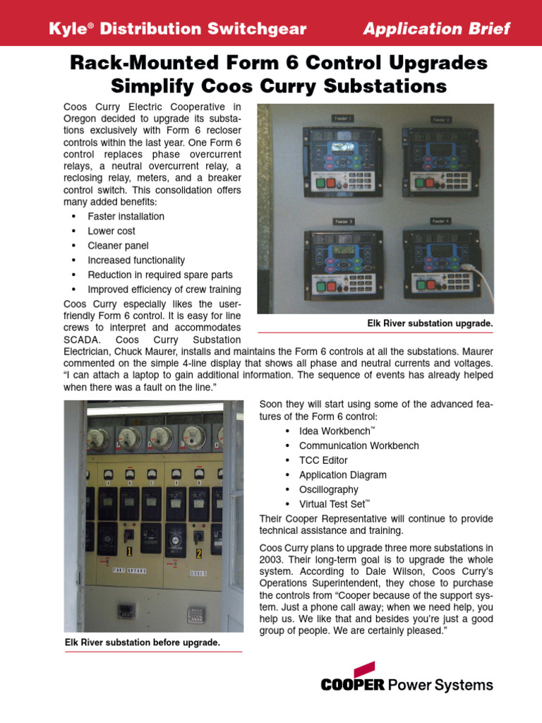 Rack-Mounted Form 6 Control Upgrades Simplify Coos Curry Substations ...
