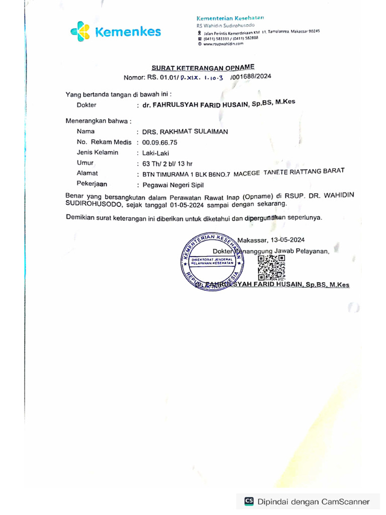 Surat Keterangan Opname | PDF