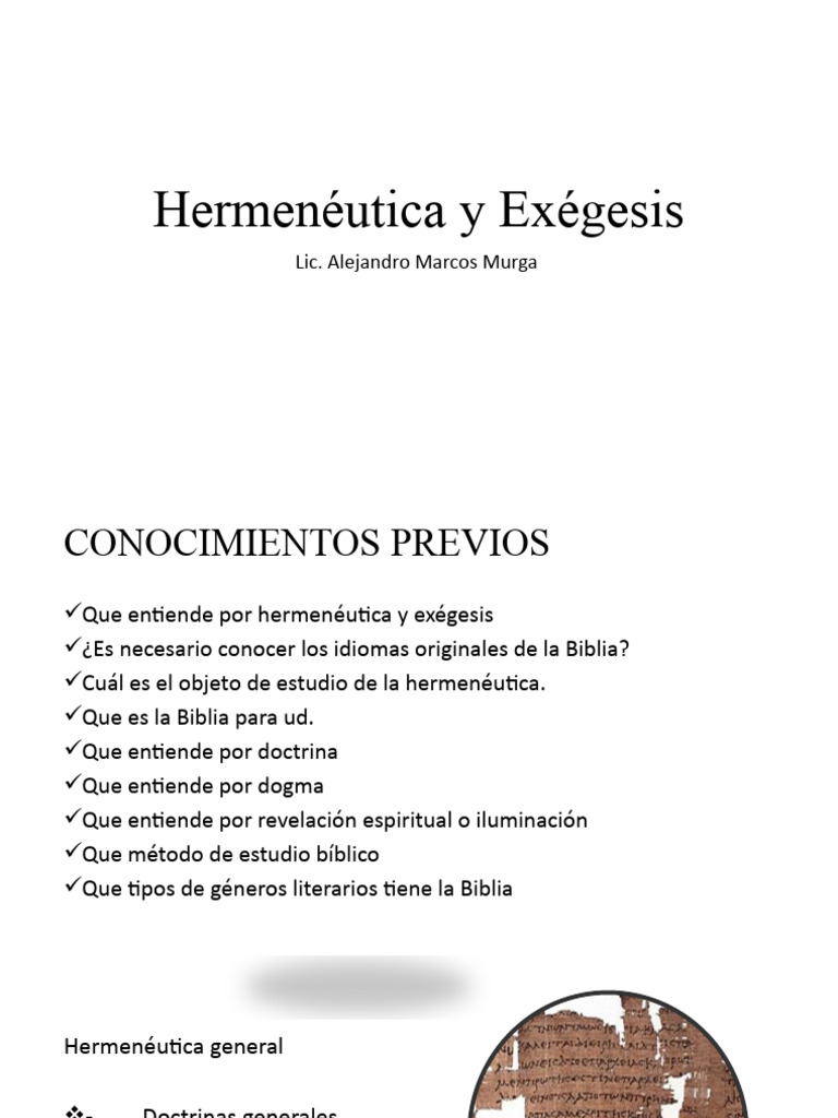 Hermenéutica y Exégesis Conceptos | Descargar gratis PDF | Hermenéutica | Ezra