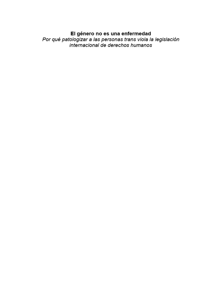 El Género No Es Una Enfermedad | PDF | Violación | Transgénero El Género No Es Una Enfermedad | PDF | Violación | Transgénero