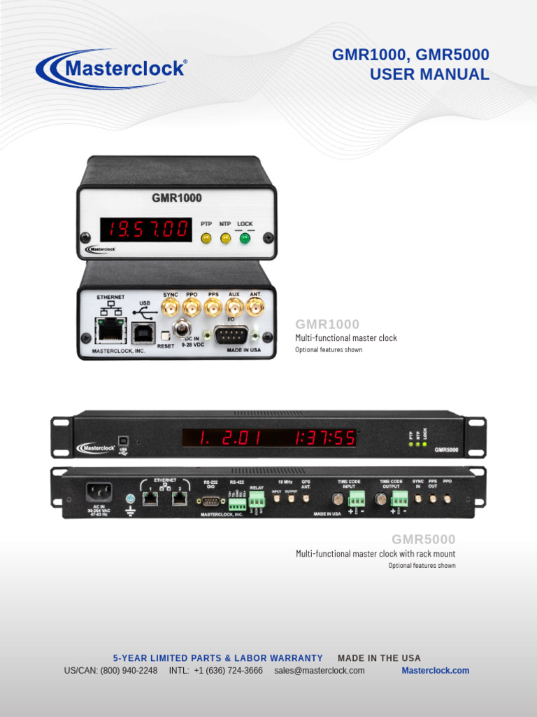 Masterclock GMR Series User Manual 2023 | PDF | Electrostatic Discharge | Network Architecture