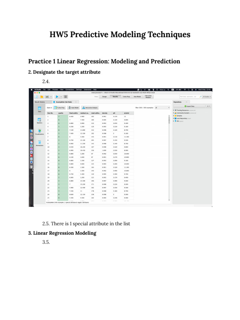 5th Group Assignment Submission Supervised Data Mining Pdf Regression Analysis Linear